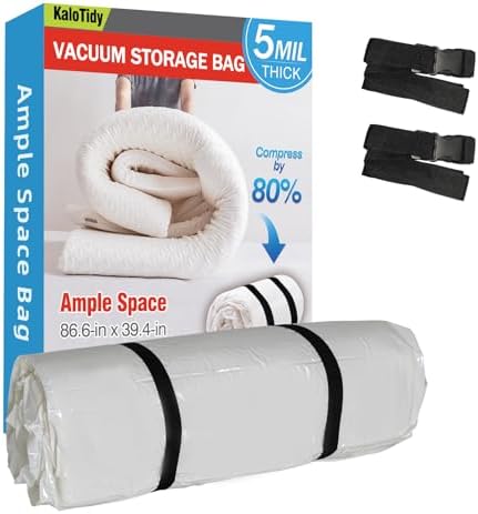 Amazon.com: Queen/Full/Full-XL Foam Mattress Vacuum Bag with Blue ...