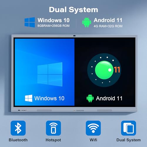 65 inch Smart Board, Interactive Whiteboard with 20 MP Camera, 4K UHD ...