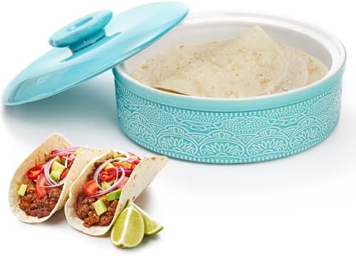 Amazon.com: Everbrook Authentic Wood and Ceramic Tortilla Warmer ...