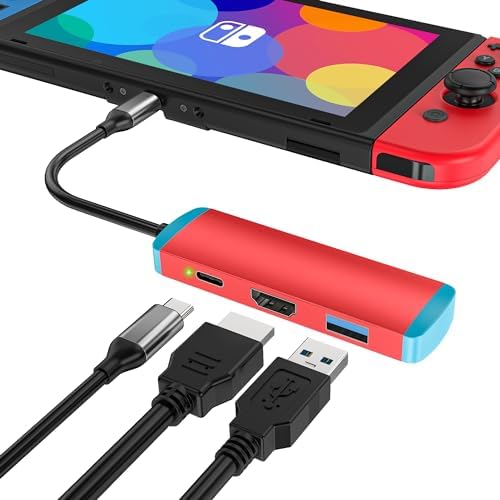 Amazon.com: Portable Switch Dock Type C to HDMI Conversion Cable,Switch ...