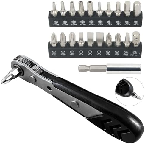 Klein Tools 65200 Ratchet Set, 5-Piece Mini Ratchet Set with Phillips ...