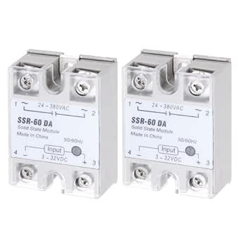DMiotech SSR-60DA 3-32V DC Input to 24-380V AC Output Single Phase ...
