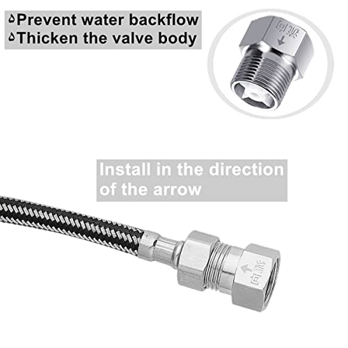 Brass Check Valve 1/2" Female to 1/2" Male Thread Non Return One Way Backflow Preventer Nickel ...