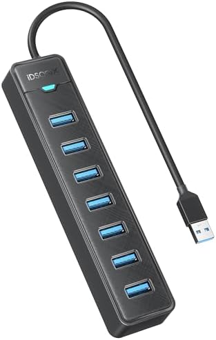 Amazon.com: iDsonix 7-Ports USB Hub 3.0 - USB Splitter 5Gbps Multiport ...