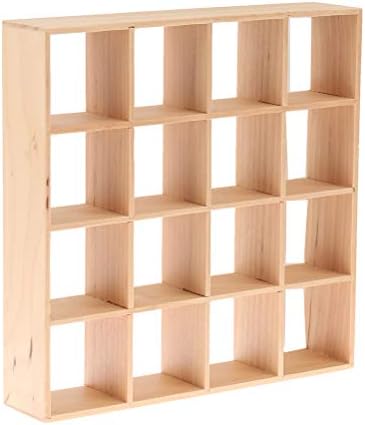Amazon.com: 1: 12 Dollhouse Miniature Wooden Storage Rack 16 Grid ...