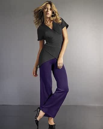 Shape fx Wide Leg Pants (Misses S ROYAL PURPLE) at Amazon Women’s ...