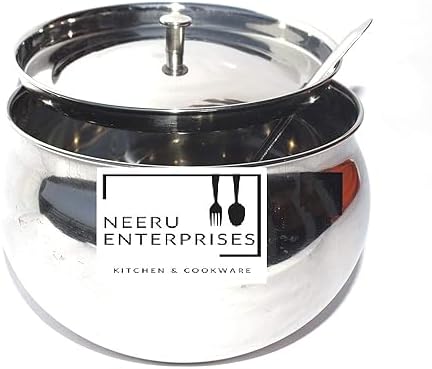 Ghee Pot With Spoon | Stainless Steel Ghee Container For Kitchen ...