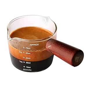 Buy 1 Pack Double Spouts Measuring Triple Pitcher Milk Cup 75ML Espresso Shot Glasses Parts ...