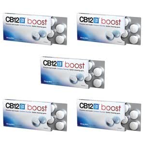 Amazon.com : CB12 Boost Sugar Free Gum - Strong Mint (5 x Packs ...