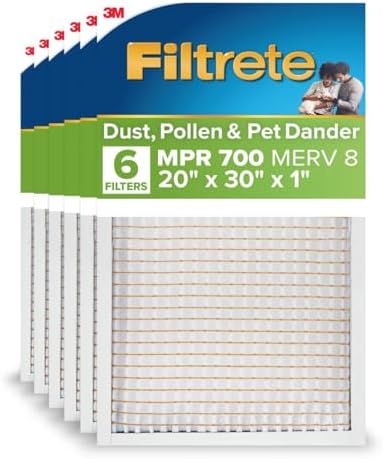 Filtrete 20x30x1 AC Furnace Air Filter, MPR 700, MERV 8, Tough on ...