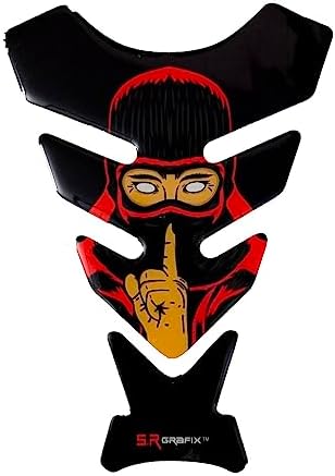 Automopix Universal Bike Black Ninja Customize Vinyl Tank Pad Sticker ...