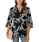Anyally Womens Tunic Tops Summer Dressy Casual Puff Short Sleeve Shirts ...