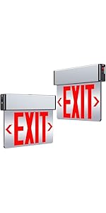 LED Edge Lit Exit Sign Aluminum Housing AC 120-347V Emergency Exit ...