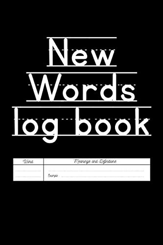 Amazon.com: New Words Log Book: Simple Black Vocabulary Book For learn ...
