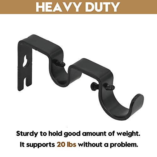 AddGrace 6 PCS Double Curtain Rod Brackets