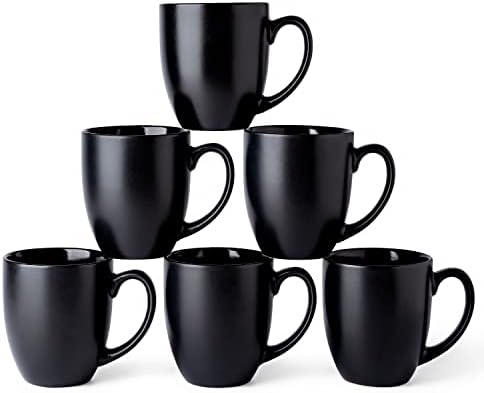 Amazon.com: Smilatte M010 Matte Black Porcelain Coffee Mugs, 12 oz ...