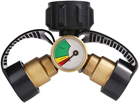 Amazon.com : 3 Way Tank Propane Splitter QCC/POL with Gauge and Shut ...