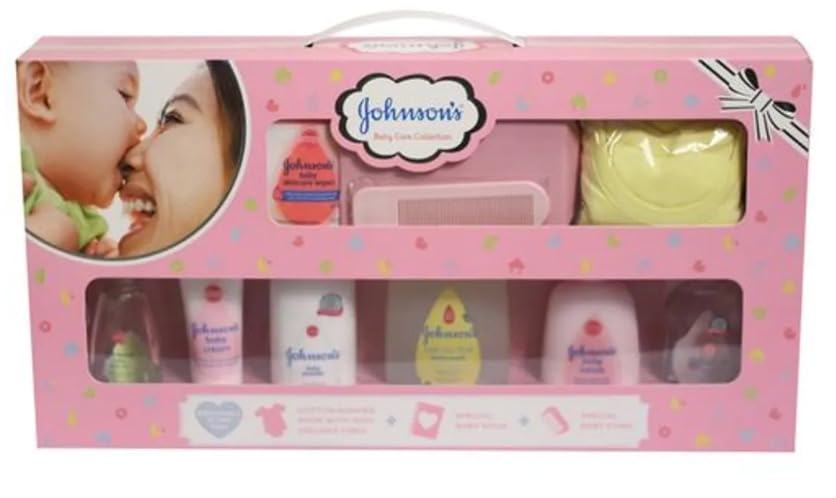 Johnson's Baby Newborn Gift Set with Organic Cotton Dress & Milestone ...