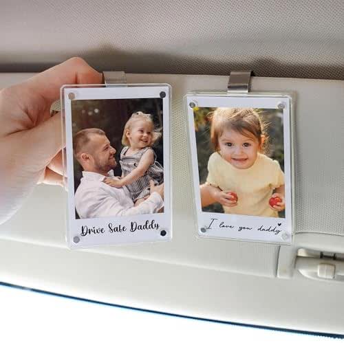 Amazon.com: Personalized Dad Car Visor Clip with Photo – Drive Safe ...