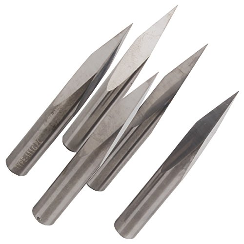 5x 20°Carbide Steel CNC Router Pyramid Engraving Bit 1/4" Shank ...