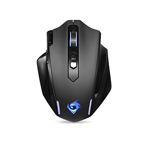 EagleTec MG001 Ergonomic Wireless Gaming Mouse, LED Backlit Cordless ...