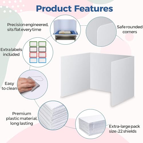 Pack of 6 Dividers for Desk, Privacy Screen Desk, Foldable Desk Divider ...