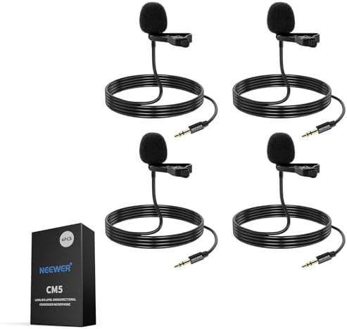 NEEWER 4 Pack Lavalier Lapel Microphone Compatible with Rode Wireless ...
