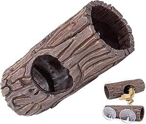 LALOCAPEYO Reptile Hide Cave Resin Hollow Log Hideout with 2pcs ...