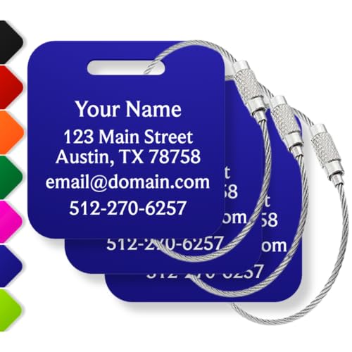 Amazon.com: Custom Luggage Tags (3 or 6 Pack) - Personalized Unique ...