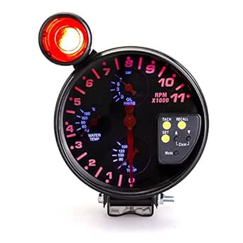 Unifizz Universal Automotive Tachometer 4 in 1 RPM Meter 5 Inch 12 V ...
