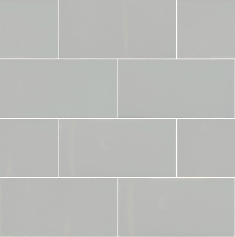 MSI Gray Glossy Glazed Ceramic Subway Wall Tile for Bathroom, Kitchen ...