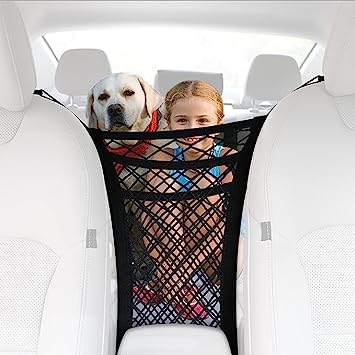 AASTIK SALES Car Mesh Organizer 3-Layer, Dog Net Between Car Seats ...