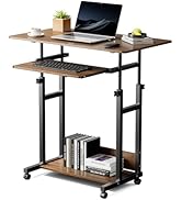 Warmiehomy Overbed Table with Lockable Wheels & Liftable Top,Movable ...