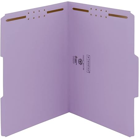 Amazon.com : Smead Fastener File Folder, 2 Fasteners, Reinforced 1/3 ...