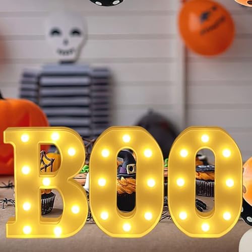 Amazon.com: Halloween Decorations Indoor - 3 LED Light Up Letters Boo ...