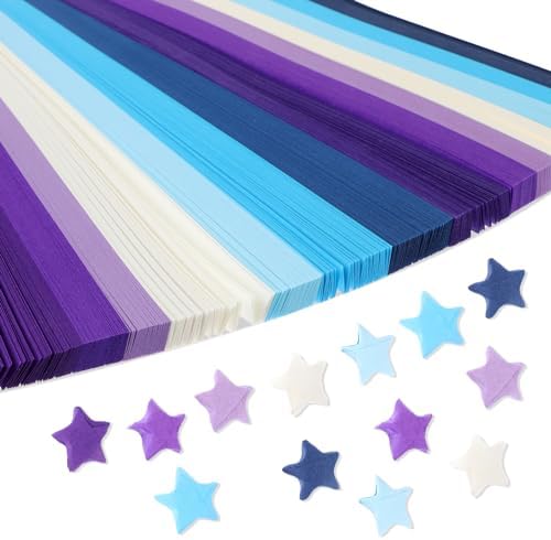 Amazon.com : 1080 Pcs Lucky Star Paper Strips Blue Purple Gradient ...