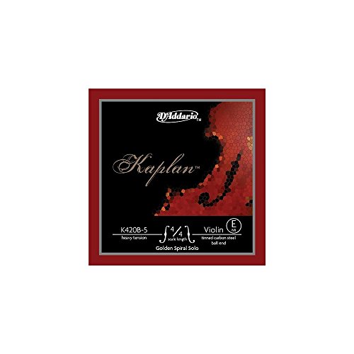 D'Addario Kaplan Golden Spiral 4/4 Scale Medium Tension Solo Single E ...