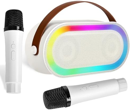Amazon.com: Mini Karaoke Machine with 2 Wireless Microphones for Kids ...