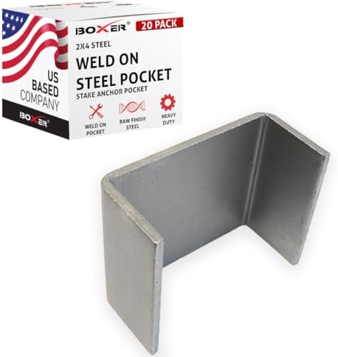 Amazon.com: Boxer 20 Pack Heavy Duty Weld On Steel Stake Pocket Anchors ...