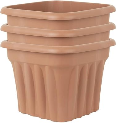 Wham 3x 60cm Vista Plastic Planter, Round Garden Plant Pot, Extra Large ...
