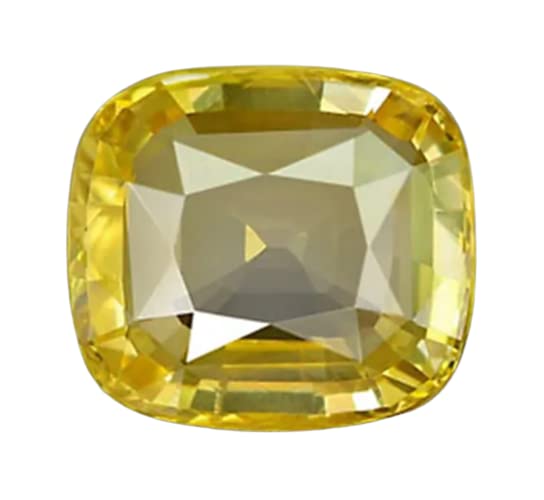 Astro Cart Cushion Cut Yellow Sapphire 8.25 Carat Precious Pukhraj 9 ...