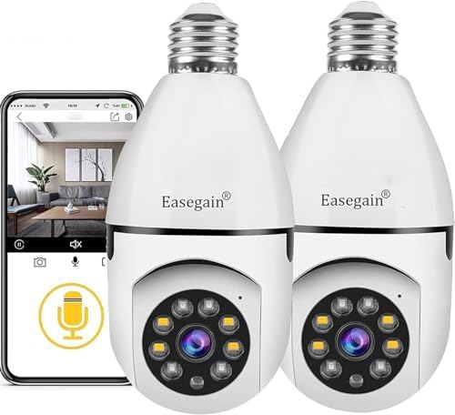 Amazon.com : 3MP Light Bulb Camera-360° Light Bulb Security Camera,2 ...