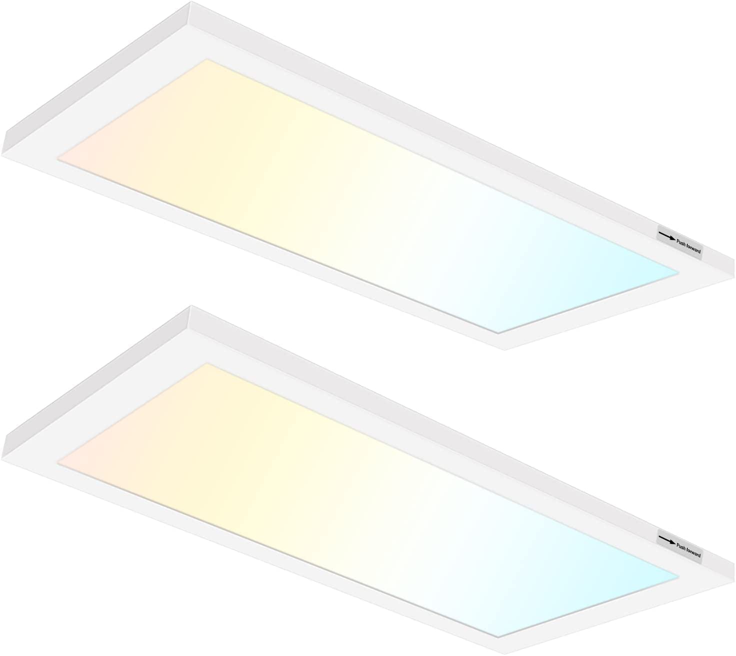 hykolity 1x2 FT LED Flat Panel Selectable CCT Flush Mount Light, 25W ...