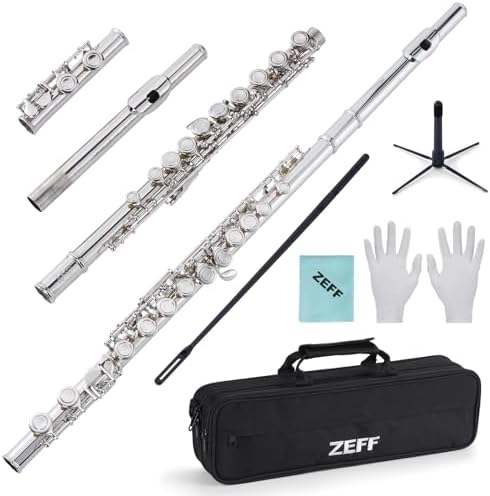 Amazon.com: Deloitte C Flutes Closed Hole 16 Keys Flute Silver Plated ...