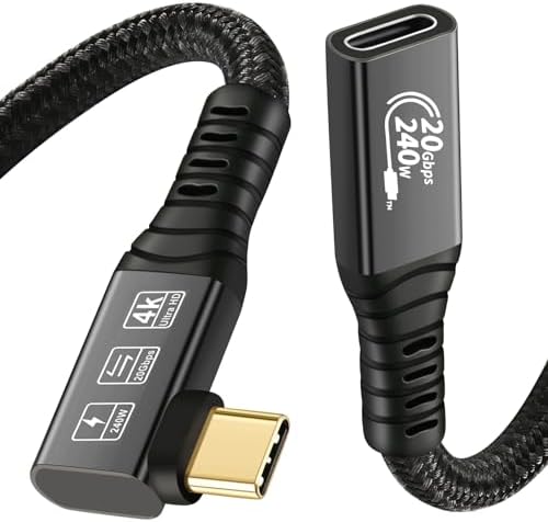 Amazon.com: UseBean Right Angle USB C Extension Cable 0.6FT, 90 Degree ...