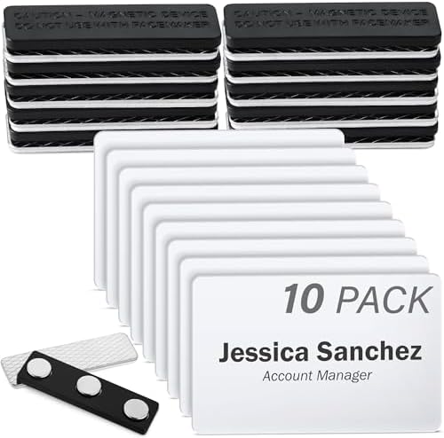 Amazon.com : 20-Pack Magnetic Name Tags, 2.1 x 3.4 Magnetic Blank Name ...