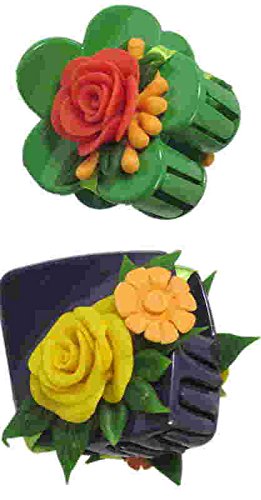 Porcelain clay work fancy hair clutcher (Combo of 2) : Amazon.in: Home ...