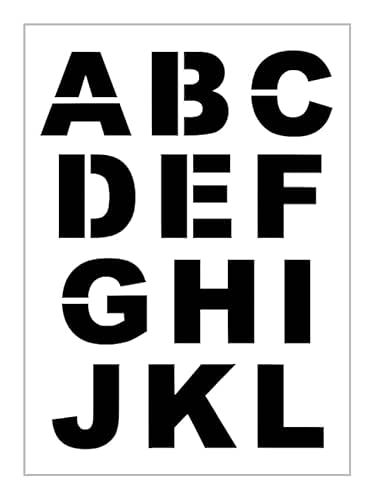 Amazon.com: ARIAL Alphabet Stencil 2 Inch Basic Simple Font Letters ...