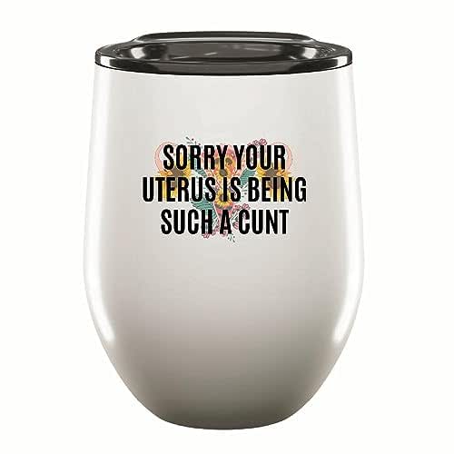 Amazon.com: Gifts Starting Fertility Journey Sorry Your Uterus Sympathy Adult 12oz Wine Tumbler ...