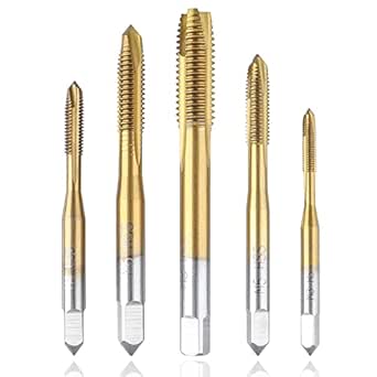 Amazon.com: Eyech 5Pcs Machine Screw Tap Set, Spiral Flute Drill Taps ...